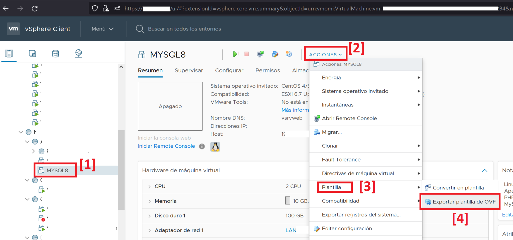 Exportar máquina virtual a OVF y OVA en Vmware ESXi 6.7 tanto vía web ...
